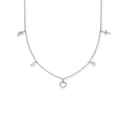 Engelsrufer Damen Kette mit Anh&auml;nger &raquo;Glaube Liebe Hoffnung&laquo; Made in Germany - mit Zirkonia (synth.) - mit S&uuml;&szlig;wasserzuchtperle wei&szlig; Perlen Silber 925 