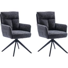 Home Affaire Esszimmerstuhl &raquo;Monaco&laquo; (Set) 2 Stk.verschiedene Gestelle w&auml;hlbar, Belastbar bis 120 Kg grau Boucle B/H/T: 59cm x 92,5cm x 67,5cm, 2 Stk.
