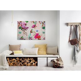 A.S. Cr&eacute;ation Leinwandbild &raquo;mosaic garden&laquo; Kunst V&ouml;gel 1 Stk. tlg. Mosaik Keilrahmen Floral Blumen V&ouml;gel Leinwand-Bild Wohnzimmer modern bunt Holz, Stahl B/H/T: 