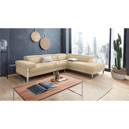 W.Schillig Ecksofa &raquo;finn, toller Sitzkomfort, L-Form, hochwertige Verarbeitungsdetails&laquo; German Design Award 2016, Fu&szlig;gestell Chrom gl&auml;nzend, Breite 