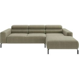 Home Affaire Ecksofa &raquo;Ecksofa, L-Form, incl. Kopfteilverstellung, Breite 258 cm&laquo; wahlweise elektrische Sitztiefenverstellung gr&uuml;n 100% Polyester B/H/T