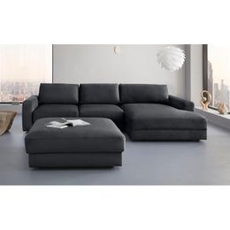 Home Affaire Ecksofa &raquo;Bloomfield, bequem und elegant, Breite 303cm, L-Form&laquo; mit Bettfunktion und Bettkasten, Unser Dauertiefpreis grau 100% Polyester 