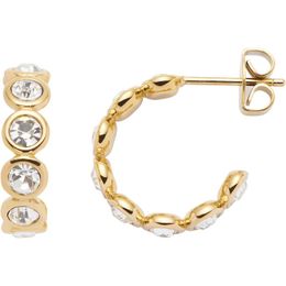 Leonardo Damen Leonardo Paar Creolen &raquo;Ohrringe Cremona&laquo; mit Zirkonia (synth.) gold 4mm, Edelstahl