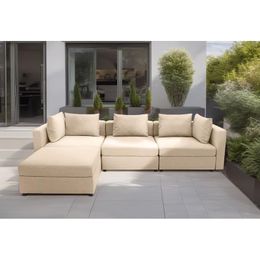 DOMO collection Sofa-Eckelement &raquo;Solskin, individuell erweiterbar/kombinierbar&laquo; mit losen Kissen. R&uuml;cken- und Seitenteile als Stecksystem. beige 100% 