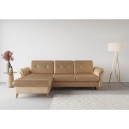 Sit & More sit&more Ecksofa &raquo;G&ouml;teborg&laquo; Sitztiefenverstellung und Federkern, wahlweise mit Bettfunktion braun B/H/T: 268cm x 90cm x 176cm, Luxus-Microfaser ALTARA