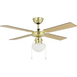 Eglo Deckenleuchte &raquo;FORTALEZA Ventilator & Licht - Stahl - E27 - 1X60W - IP20&laquo; E27 1 Stk. Ventilator mit Beleuchtung, Wohnzimmer, Schalfzimmern, H42 x