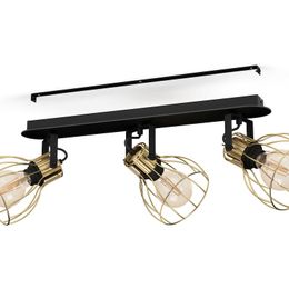 Eglo Deckenspot &raquo;SAMBATELLO&laquo; E27 1 Stk. Deckenspot aus Stahl, Holz - exkl. E27 - 40W schwarz 3, &Oslash; 15cm H: 22cm, 1 Stk.