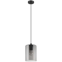 Eglo Pendelleuchte &raquo;CADAQUES 1 Pendellampe, schwarz, Rauchglas, H&auml;ngelampe, exkl. E27&laquo; E27 1 Stk. H&auml;ngeleuchte, Esszimmer, Wohnzimmer, modern und 