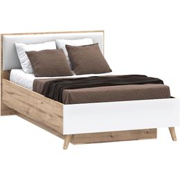 FORTE Stauraumbett &raquo;Vankka viel Stauraum, skandinavisches Design, Made in Europe&laquo; aufklappbarer Lattenrost, weitere Produkte zur Serie erh&auml;ltlich wei&szlig;