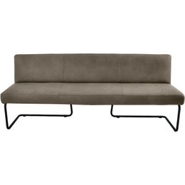 K+w Komfort & Wohnen K+W Komfort & Wohnen Polsterbank in abgerundeter Form, Rundrohrkufe lang gebogen, Echtleder gr&uuml;n B/H/T: 202cm x 82cm x 67cm, Leder CLOUD