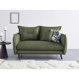 Home Affaire 2-Sitzer &raquo;Lazio, 162 cm breit, modern und bequem&laquo; Struktur fein, inkl. R&uuml;cken- und Zierkissen gr&uuml;n B/H/T: 162cm x 94cm x 110cm, Struktur 
