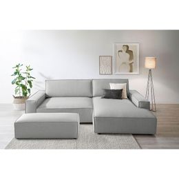 OTTO home Polsterecke &raquo;SHERWOOD XXL tief, L-Form, Schlaffunktion, Bigsofa, Cord, Leinenoptik&laquo; stellbar zum Schlafsofa (Krokodilverbinder), Cord, 