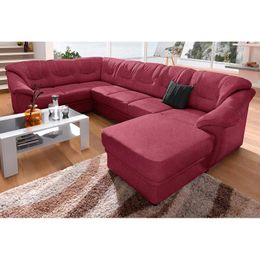 Sit & More sit&more Wohnlandschaft &raquo;Savona U-Form, B: 320 cm&laquo; optional Schlaffunktion, Federkern rot Luxus-Kunstleder;Primabelle -Microfaser;NaturLederKorpus ist