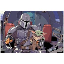 Komar Bild &raquo;Mandalorian The Child Cockpit&laquo; Disney Star Wars 1 Stk. tlg. Wandbild zur Dekoration im Kinderzimmer - ohne Rahmen bunt Holz, Papier B/H/T: 70cm 