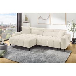 Jockenh&ouml;fer Ecksofa &raquo;Racer, L-Form, B: 290cm, mit 60 cm elektrischer Sitztiefenverstellung&laquo; 140kg Belastbarkeit je Sitz, verstellbaren Kopfst&uuml;tzen, USB-Ports 