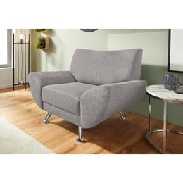 Home Affaire Sessel &raquo;Saltare elegant und komfortabel, toller Designfu&szlig;, Breite 112cm&laquo; grau Luxus-Microfaser ALCAZAR (100% Polyester);Feinstruktur (100
