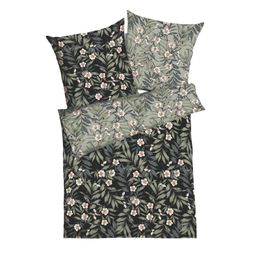 Kaeppel Wendebettw&auml;sche &raquo;Florence&laquo; 2 Stk. angenehm w&auml;rmend gr&uuml;n Mako-Satin, Obermaterial: 100% Baumwolle B/L: 155cm x 220cm, 1 Stk., 1 Stk., Mako-Satin, B/L: 