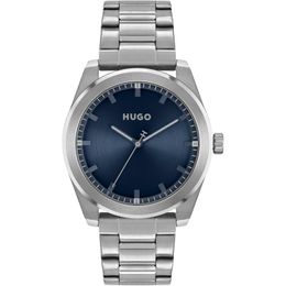 Hugo Herren Hugo Quarzuhr &raquo;#BRIGHT&laquo; Armbanduhr, Herrenuhr, Mineralglas, Edelstahlarmband silber Einheitsgr&ouml;&szlig;e