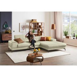 W.Schillig Ecksofa &raquo;Piedroo, Designsofa mit tollem Sitzkomfort, elegant und bequem, L-Form&laquo; Kopfteilverstellung, wahlweise mit Sitztiefenverstellung, 