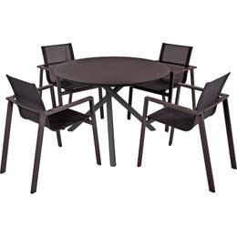Garden Pleasure Garten-Essgruppe &raquo;SOPHIA&laquo; 5 Stk. tlg. grau Aluminium Einheitsgr&ouml;&szlig;e