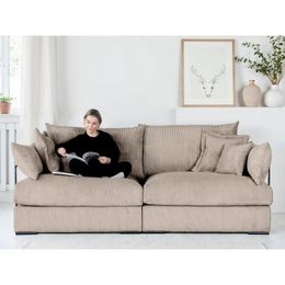 Home Affaire Big-Sofa &raquo;Casa XXL, B: 247 cm&laquo; 4 Zierkissen, Mega-Sofa, in Cord oder Chenille-Struktur, Federkern beige 100% Polyester B/H/T: 247cm x 
