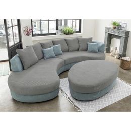 Home Affaire Ecksofa &raquo;Lazio modern und bequem, schmale Armlehnen, tolle Detailverarbeitung&laquo; zwei verschiedene Fu&szlig;farben w&auml;hlbar grau 93% Polyester, 7%
