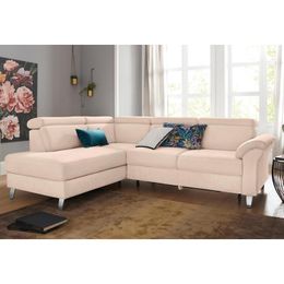 Sit & More sit&more Ecksofa &raquo;Arngast L-Form&laquo; inklusive Kopfteilverstellung und Federkern beige B/H/T: 245cm x 84cm x 194cm, Luxus-Microfaser ALTARA NUBUCK , 
