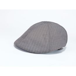 Chillouts Herren Chillouts Schieberm&uuml;tze &raquo;Alicante Hat&laquo; mit feinem Streifenmuster & moderner Eleganz grau Einheitsgr&ouml;&szlig;e
