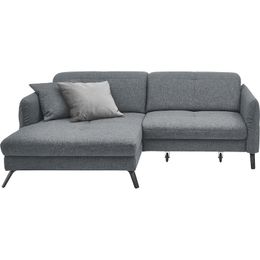 set one by Musterring Ecksofa &raquo;SO 4400 V&laquo; wahlweise mit motorischer Bettfunktion & Kopfverstellung, Fu&szlig; schwarz grau 100% Polyester B/H/T: 259cm x 