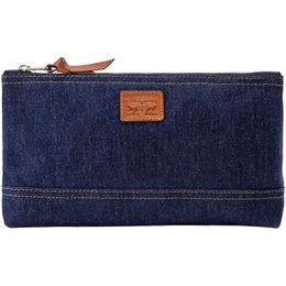 Levi's Levi's Unisex Handtasche &raquo;DENIM POUCH&laquo; aus Baumwolle, mit Rei&szlig;verschluss, unifarben blau B/H/T: 20cm x 15cm x 7cm