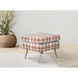 Home Affaire Hocker &raquo;Charles&laquo; passend zum Sessel "Charles" beige 100% Polyester B/H/T: 58cm x 49cm x 58cm, Struktur karo