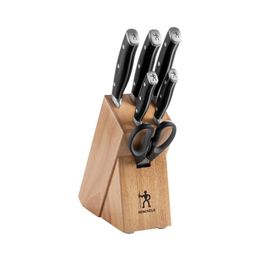 HENCKELS by ZWILLING Messerblock &raquo;Accent&laquo; 7 Messer mit 3-Nieten-Design-Griffen, Rostfreie Klingen braun Einheitsgr&ouml;&szlig;e