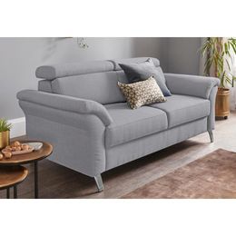 Sit & More sit&more 2,5-Sitzer &raquo;Arngast&laquo; inklusive Federkern und Kopfteilverstellung grau B/H/T: 186cm x 84cm x 93cm, Struktur, R&uuml;ckseitemit Stoff bezogen