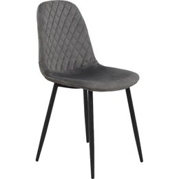 Hela Schalenstuhl &raquo;MIRA, Esszimmerstuhl, Stuhl, 4-Fu&szlig; Stuh&laquo; (Set) 1 Stk.1, 2 oder 4 St&uuml;ck, Schalenstuhl mit Steppung, K&uuml;chenstuhl grau B/H/T: 44cm x 