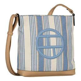 Tom Tailor Damen Tom Tailor Umh&auml;ngetasche &raquo;Gilda&laquo; Damen Schultertasche in sommerlichem Streifen-Look blau B/H/T: 22,5cm x 24,5cm x 7cm