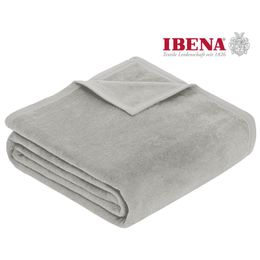 Ibena Wohndecke &raquo;Luxus&laquo; verschiedene Gr&ouml;&szlig;en, uni, Kuscheldecke, Premium, made in Europe! grau Baumwolle, Kunstfaser B/L: 220cm x 240cm
