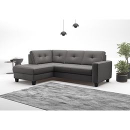 OTTO home Ecksofa &raquo;Varese&laquo; wahlweise mit Schlaffunktion und Bettkasten braun B/H/T: 226cm x 91cm x 170cm, NaturLEDER , Ottomane links, ohne 