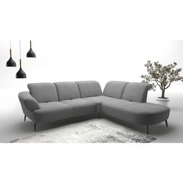 Sit & More sit&more Ecksofa &raquo;Dance, L-Form, inkl. Sitztiefenverstellung&laquo; inkl. Click&Seat, optional mit Kopfteilverstellung grau 95%Polyester 5%Polyamid B/H/T: 