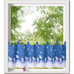 Weckbrodt-Gardinen Scheibengardine &raquo;Theo&laquo; Schlaufen 1 Stk. tlg. Bistro, Microsatin, bedruckt, blickdicht, HxB 45x120cm, Gardine, Store bunt Microfaser, Polyester 45cm, 