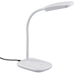 REALITY LEUCHTEN LED Tischleuchte &raquo;Boa&laquo; LED-Board 1 Stk. Warmwei&szlig; Schreibtischlampe, wei&szlig;, Touch Dimmer, warmwei&szlig;, verstellbarer Flexarm wei&szlig; 1, H: 