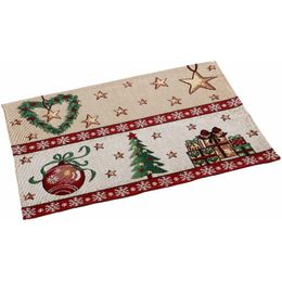 Dreams Platzset &raquo;Gobelin, Weihnachtsdeko&laquo; rechteckig, aus Stoff, waschbar beige Obermaterial: 65% Baumwolle, 35% Polyester B/L: 32cm x 48cm, 4 Stk., 