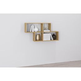 FMD Wandregal &raquo;Nora&laquo; Regal kompakt f&uuml;r B&uuml;cher und Accessoires, 100 cm breit, 53 cm hoch wei&szlig; Holzwerkstoff B/H/T: 100cm x 53cm x 194cm