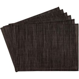 APS Platzset &raquo;Schmalband&laquo; mit umgen&auml;hten Rand, leicht abwischbar, 45x33 cm braun Obermaterial: 100% PVC B/L: 45cm x 33cm, 6 Stk., Kunststoff, 
