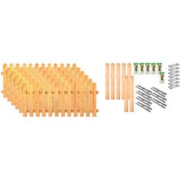 TETZNER & JENTZSCH Lattenzaun &raquo;Lakeland 4&laquo; 6 Elemente, LxH: 1143x100 cm braun Holzwerkstoff H/L: 100cm x 11,43m, Pfosten: 7 Stk.