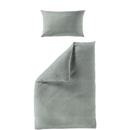 Bierbaum Bettw&auml;sche &raquo;Chic Uni&laquo; 2 Stk. Schickes Unidesign: Modern und elegant f&uuml;r jedes Schlafzimmer gr&uuml;n Seersucker, Obermaterial: 100% Baumwolle B/L: