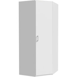 FORTE Eckkleiderschrank Eckkleiderschrank, Stauraum, Aufsatz optional bestellbar wei&szlig; Holzwerkstoff weiss, B/H/T: 89,5cm x 210,5cm x 89,4cm, T&uuml;ren: 1 