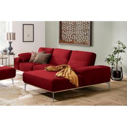 W.Schillig Ecksofa &raquo;run, Designsofa mit tollem Sitzkomfort, bequem, Breite 299cm, L-Form&laquo; mit elegantem Holzsockel, F&uuml;&szlig;e in Silber matt, Breite 299 cm
