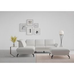 Sit & More sit&more Ecksofa &raquo;Fashion L-Form&laquo; wahlweise mit Kopfteilverstellung und Vorziehsitz, motorisch grau B/H/T: 250cm x 84cm x 207cm, Soft clean, Ottomane 