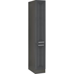 KOCHSTATION Apothekerschrank &raquo;KS-Stockholm&laquo; hochwertige MDF-Fronten, 200 cm hoch, viel Stauraum grau Holzwerkstoff, MDF B/H/T: 30cm x 200cm x 60cm