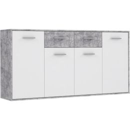 FORTE Sideboard &raquo;Sideboard, verschiedene Dekore, Schubk&auml;sten&laquo; grau Spanplatte B/H/T: 162,3cm x 81,7cm x 34,2cm, 2 Stk., 4 Stk.